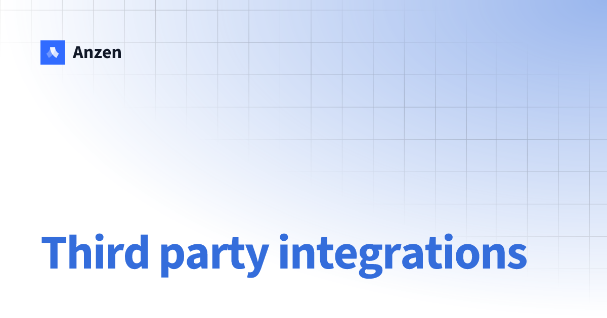 Third party integrations | Anzen